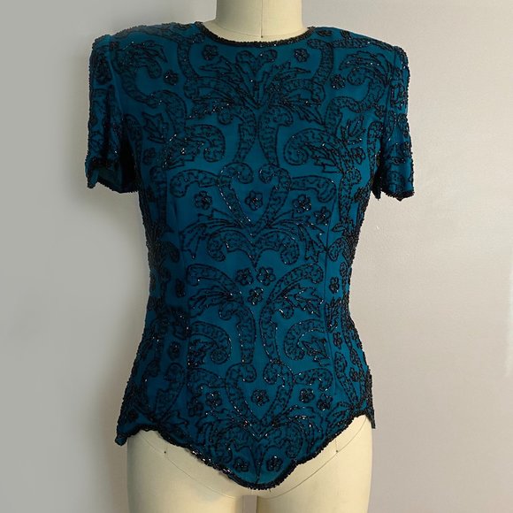Authentic Original Vintage Style | Tops | Vintage 98s Beaded Evening ...